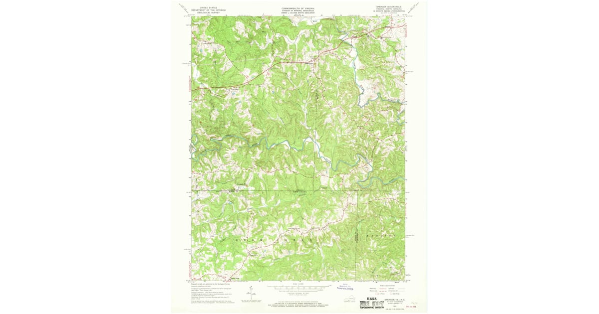 1967 Map of Spencer, Patrick County, VA — High-Res | Pastmaps