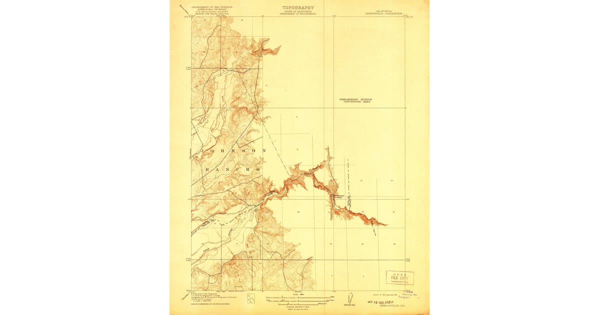 1915 Map of Spenceville, Yuba County, CA — High-Res, 1921 Print | Pastmaps