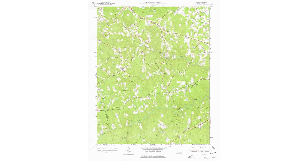 1977 Map of Spies, Moore County, NC — High-Res | Pastmaps