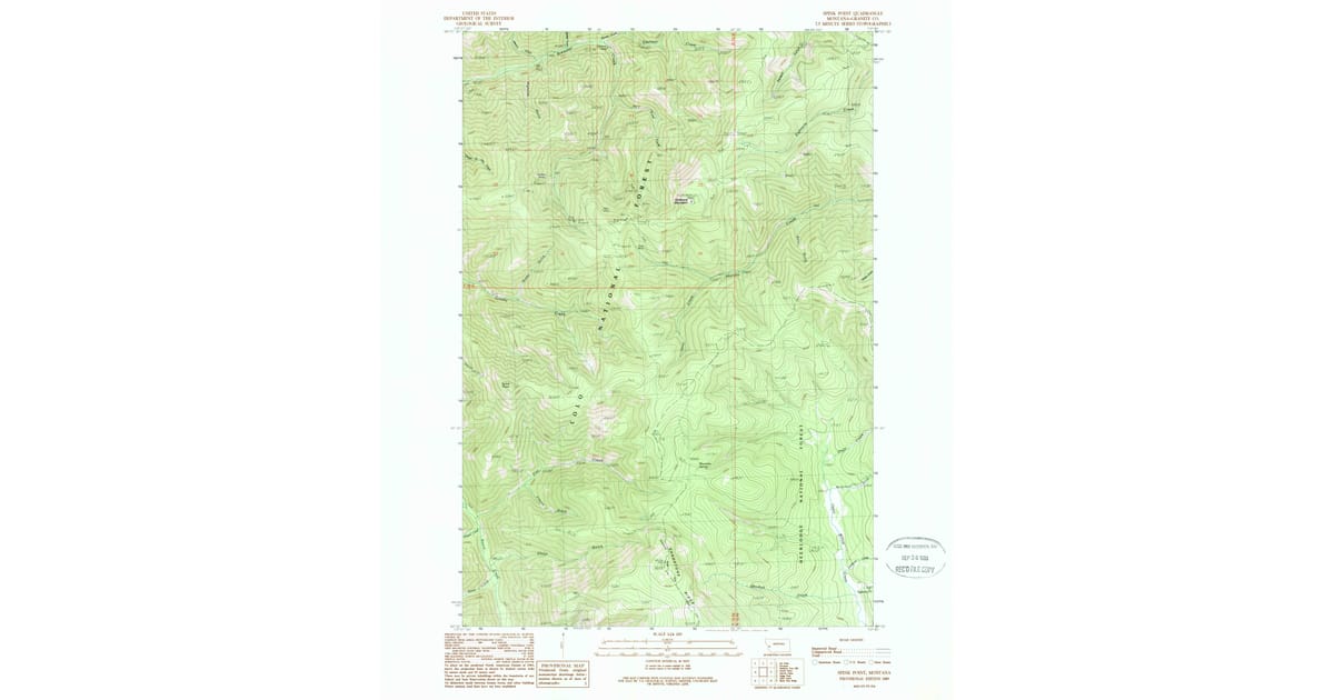 1989 Map of Spink Point, Granite County, MT — High-Res | Pastmaps