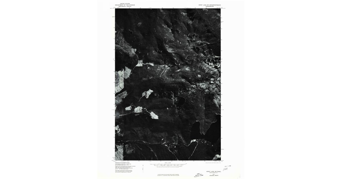 1975 Map of Spirit Lake SW, Skamania County, WA — High-Res | Pastmaps