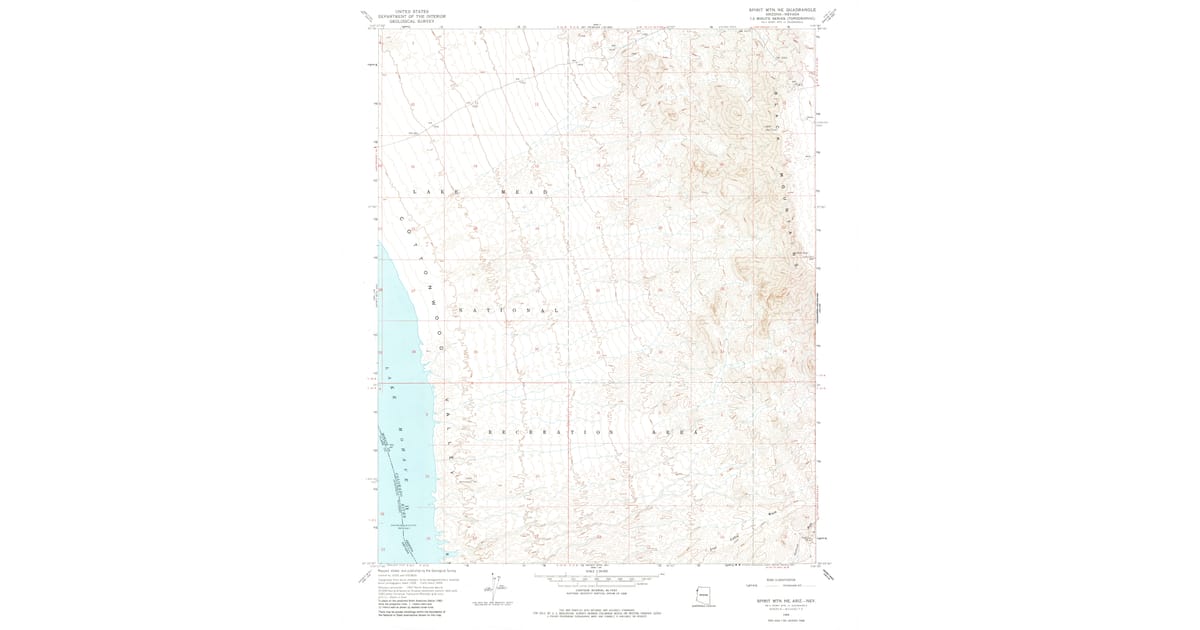 1959 Map of Spirit Mtn. NE, Mohave County, AZ — High-Res, 1984 Print ...