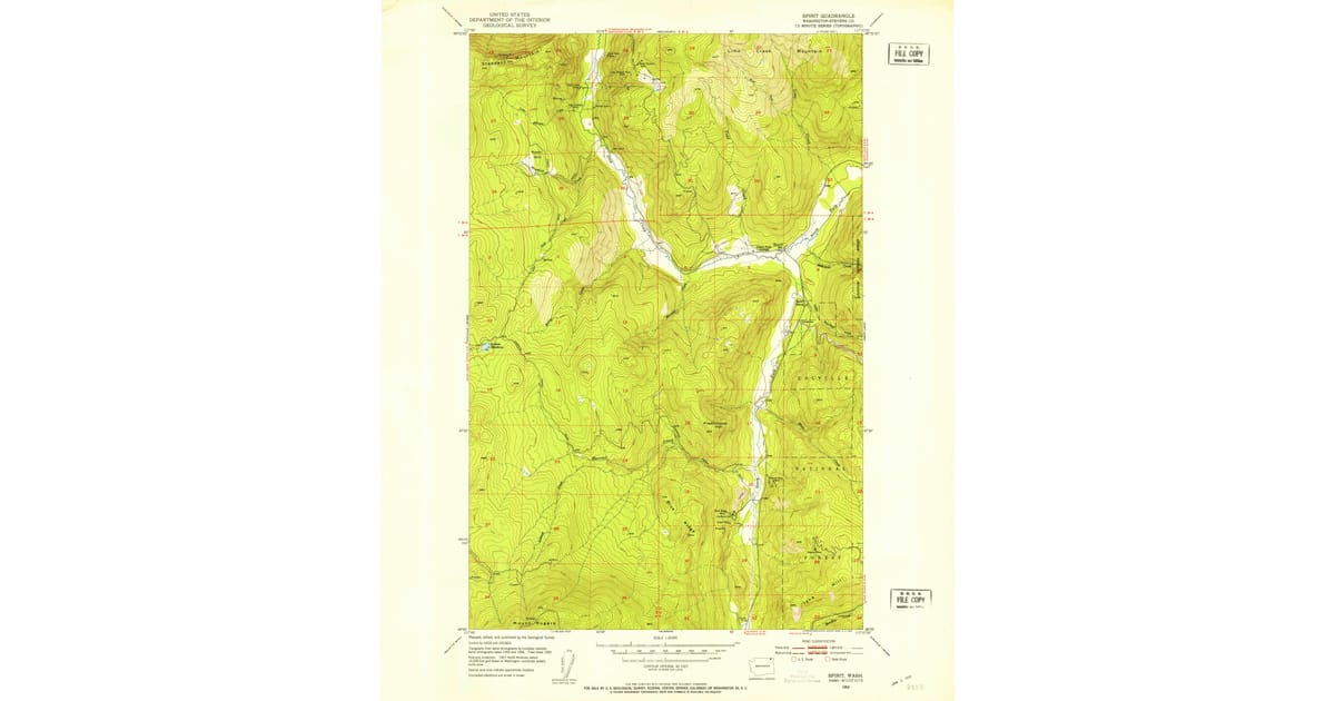 1952 Map of Spirit, Stevens County, WA — High-Res | Pastmaps