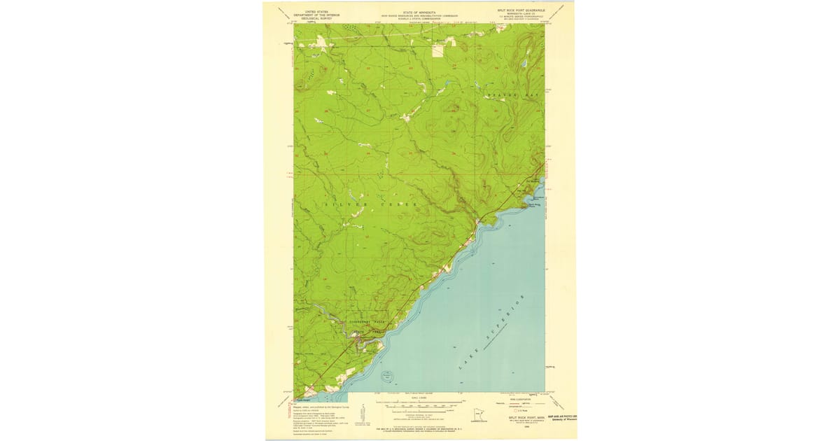 1956 Map of Split Rock Point, Lake County, MN — High-Res | Pastmaps