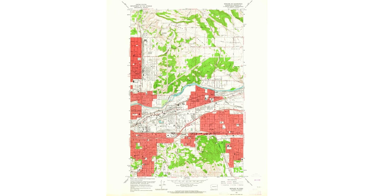 1963 Map of Spokane NE, Spokane County, WA — High-Res | Pastmaps