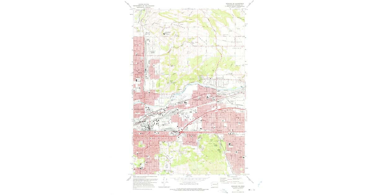 1973 Map of Spokane NE, Spokane County, WA — High-Res | Pastmaps