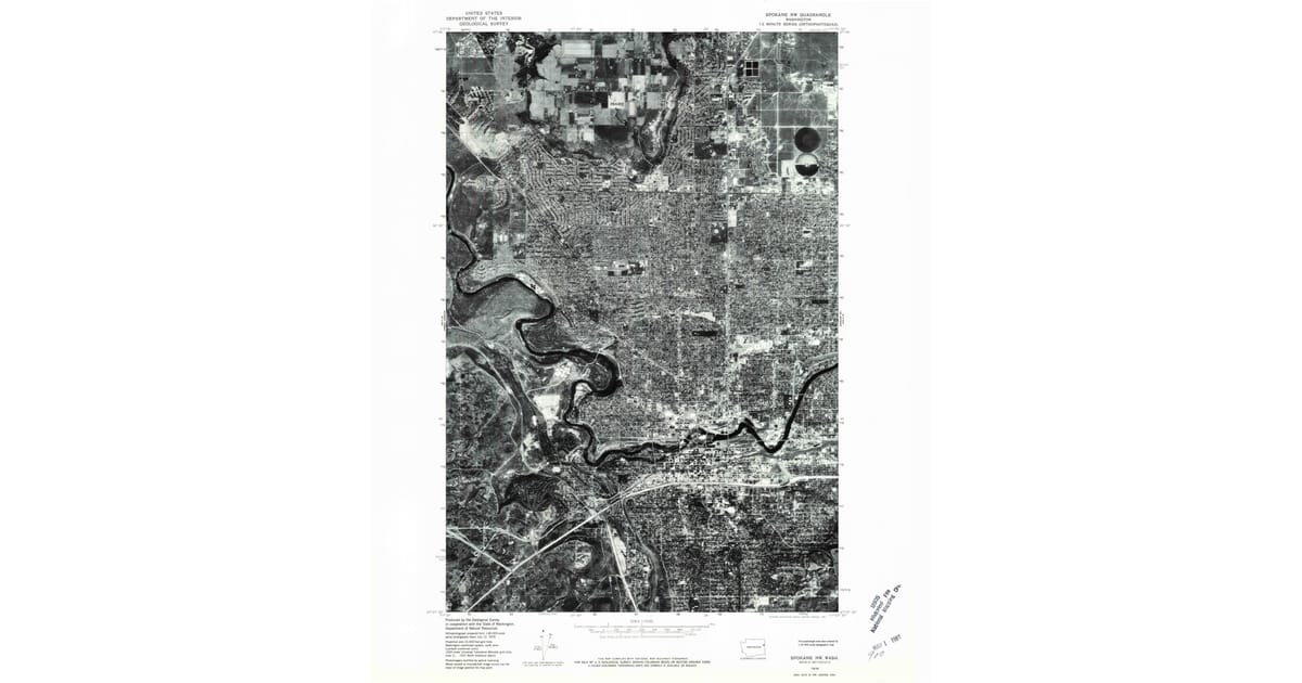 1978 Map of Spokane NW, Spokane County, WA — High-Res | Pastmaps