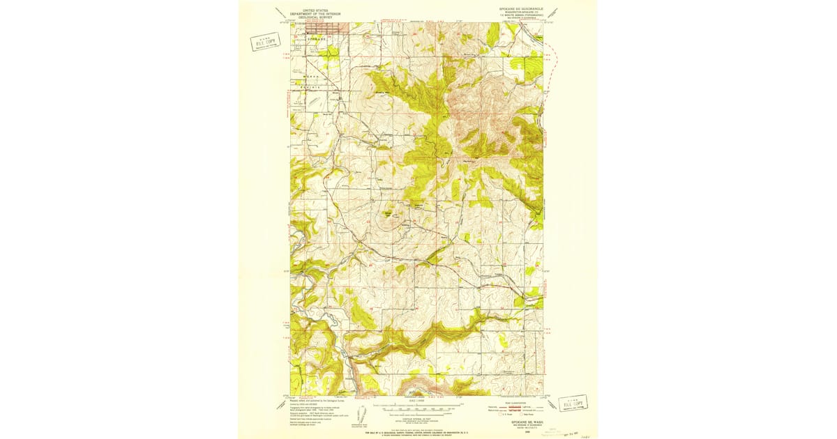 1950 Map of Spokane SE, Spokane County, WA — High-Res | Pastmaps