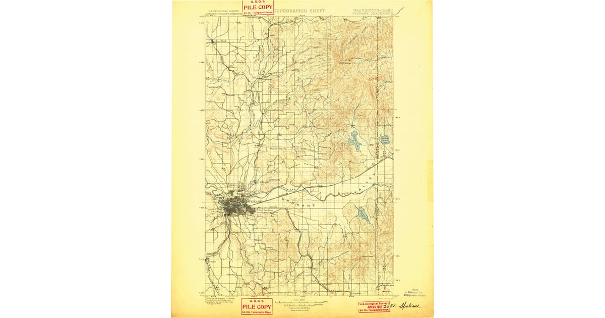 Old Maps of Spokane Valley, WA for Academic Research | Pastmaps