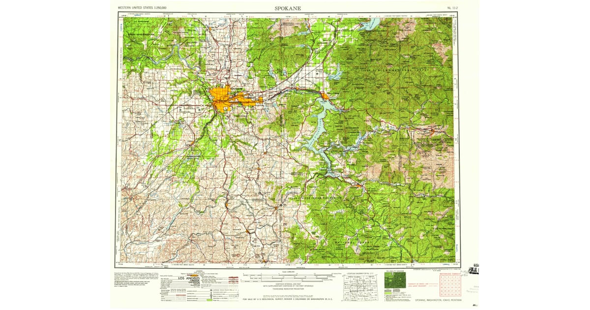 1958 Map of Spokane, WA — High-Res | Pastmaps