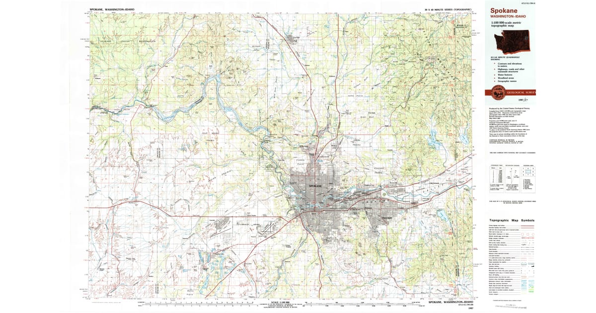 1980s Maps of Valleyford, WA | Pastmaps