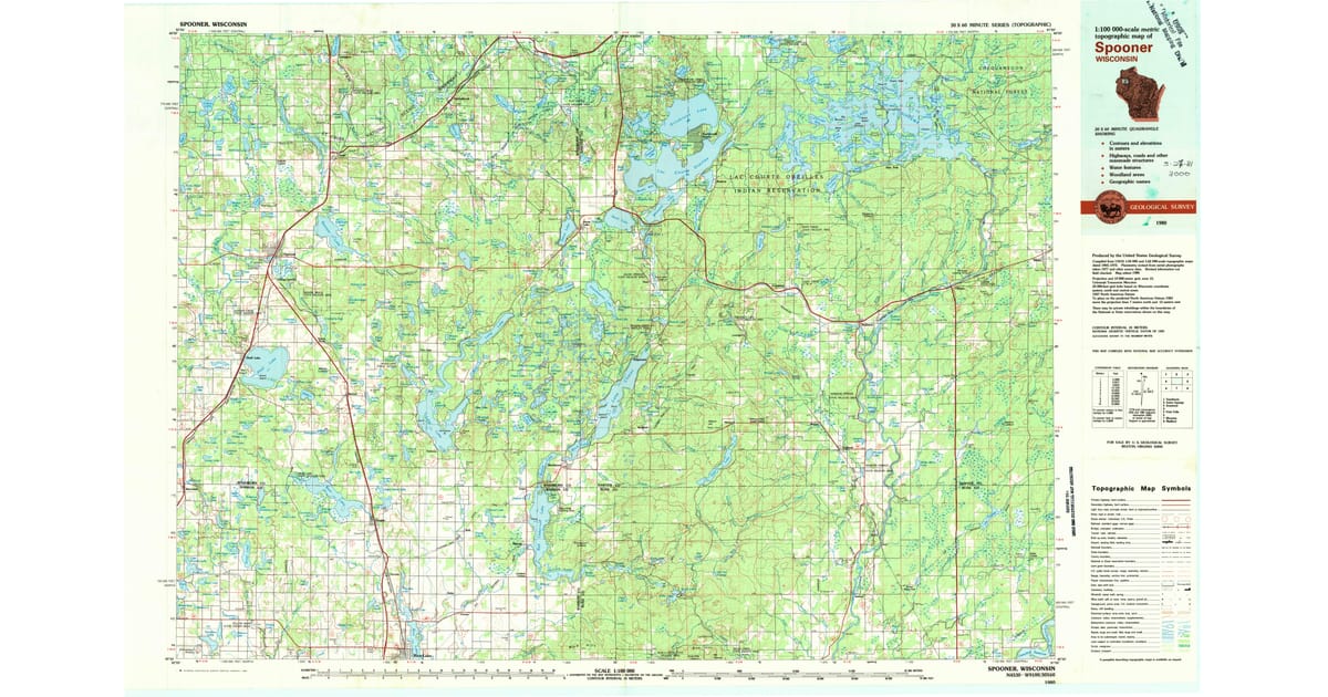 1980s Maps of Shell Lake, WI | Pastmaps
