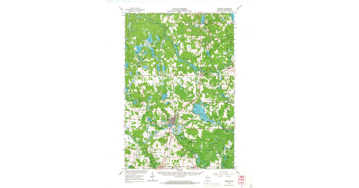 1965 Map of Spooner, WI — High-Res | Pastmaps