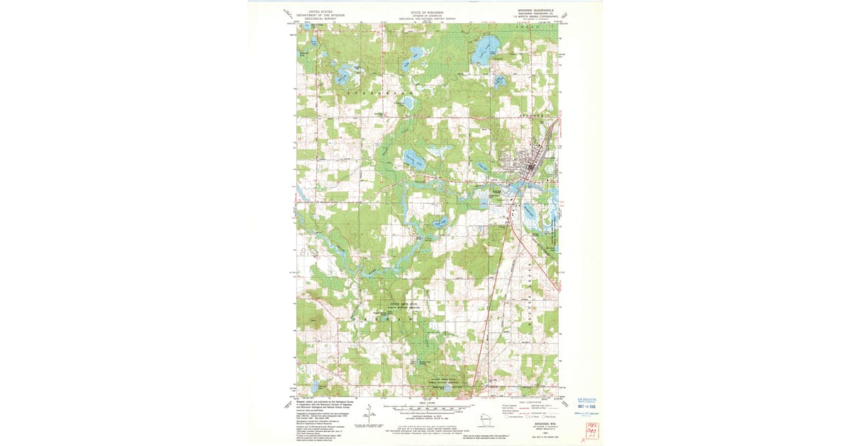 1982 Map of Spooner, WI — High-Res | Pastmaps