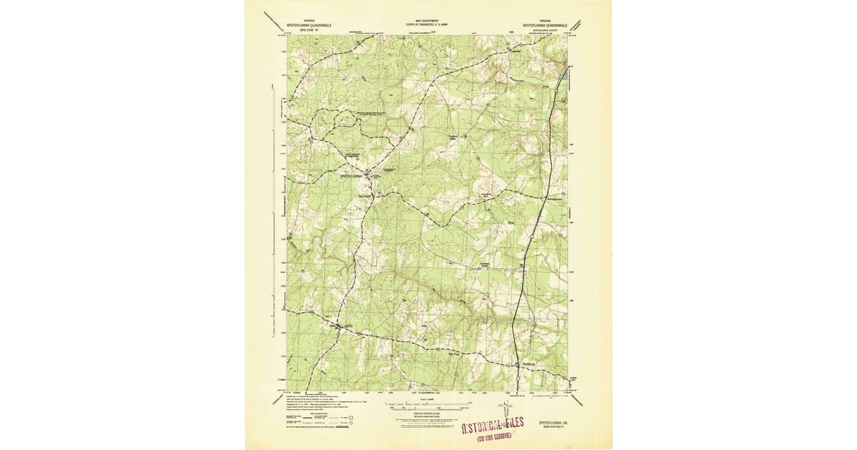 1942 Map of Spotsylania, Spotsylvania County, VA — High-Res | Pastmaps