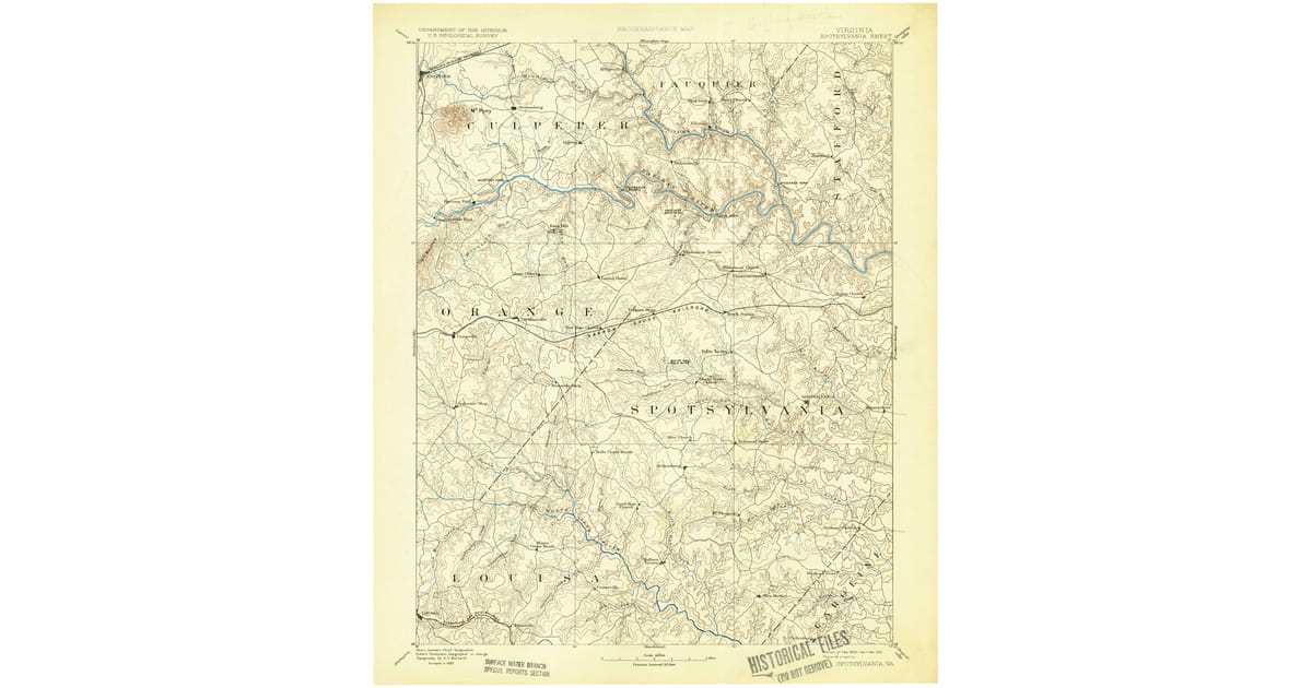 1892 Map of Spotsylvania, Spotsylvania County, VA — High-Res, 1932 ...