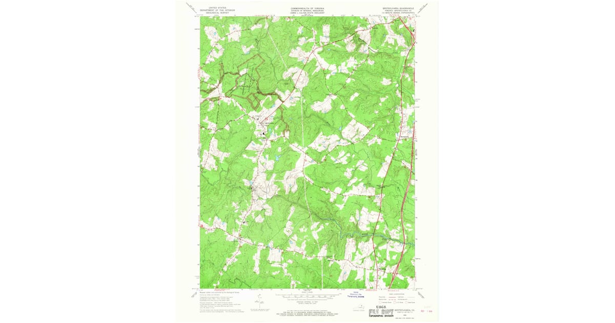1966 Map of Spotsylvania, Spotsylvania County, VA — High-Res | Pastmaps