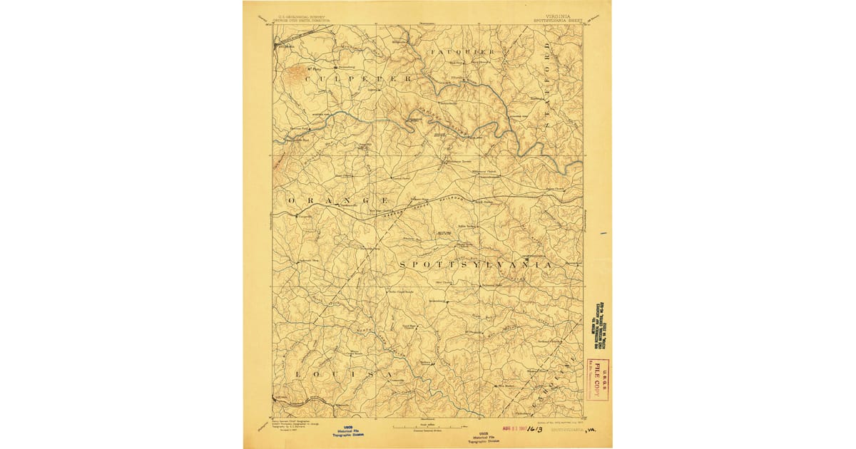 1892 Map of Spottsylvania, Spotsylvania County, VA — High-Res, 1907 ...