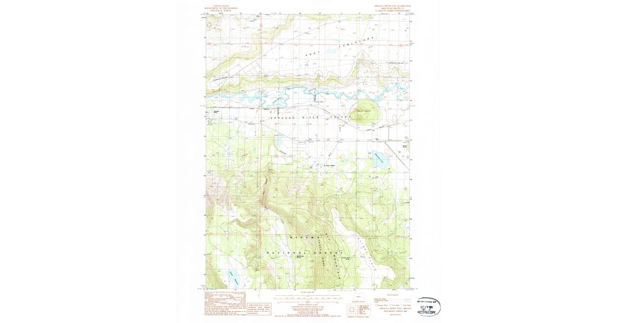 1988 Map of Sprague River East, Klamath County, OR — High-Res | Pastmaps