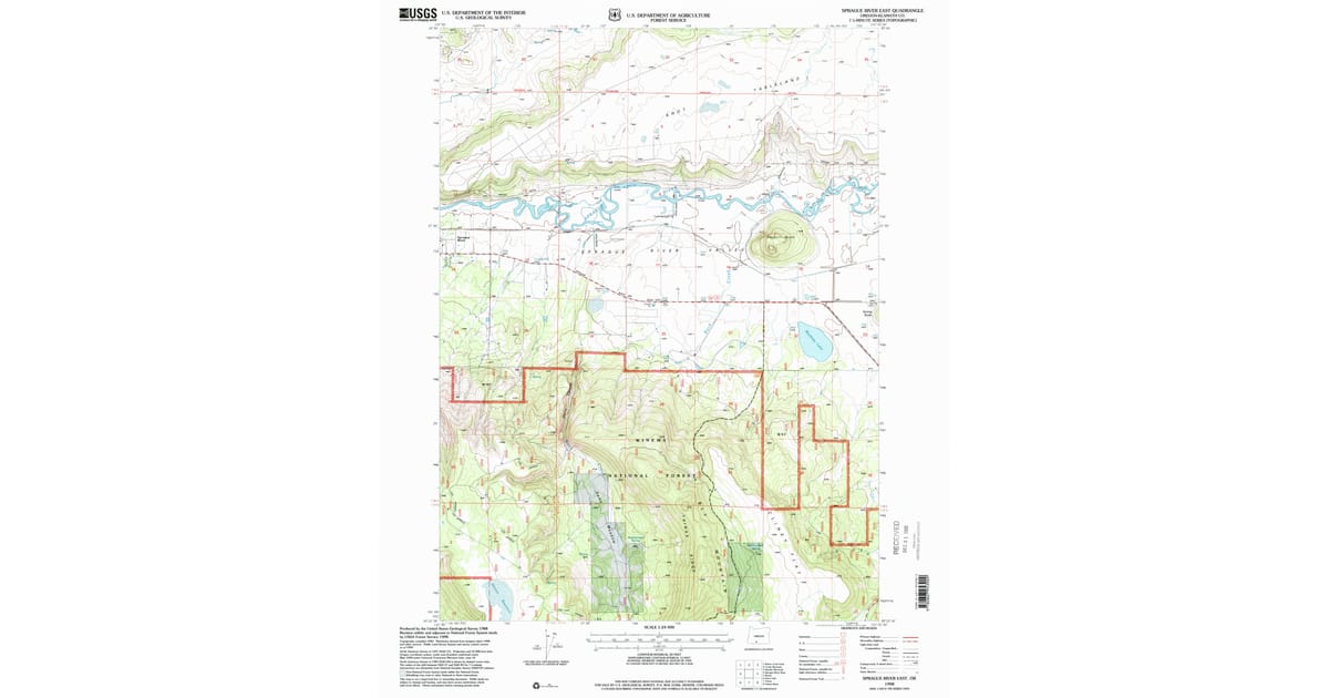 1998 Map of Sprague River East, Klamath County, OR — High-Res | Pastmaps