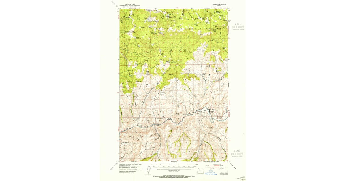 Old Historical Maps of Spray, OR | Pastmaps