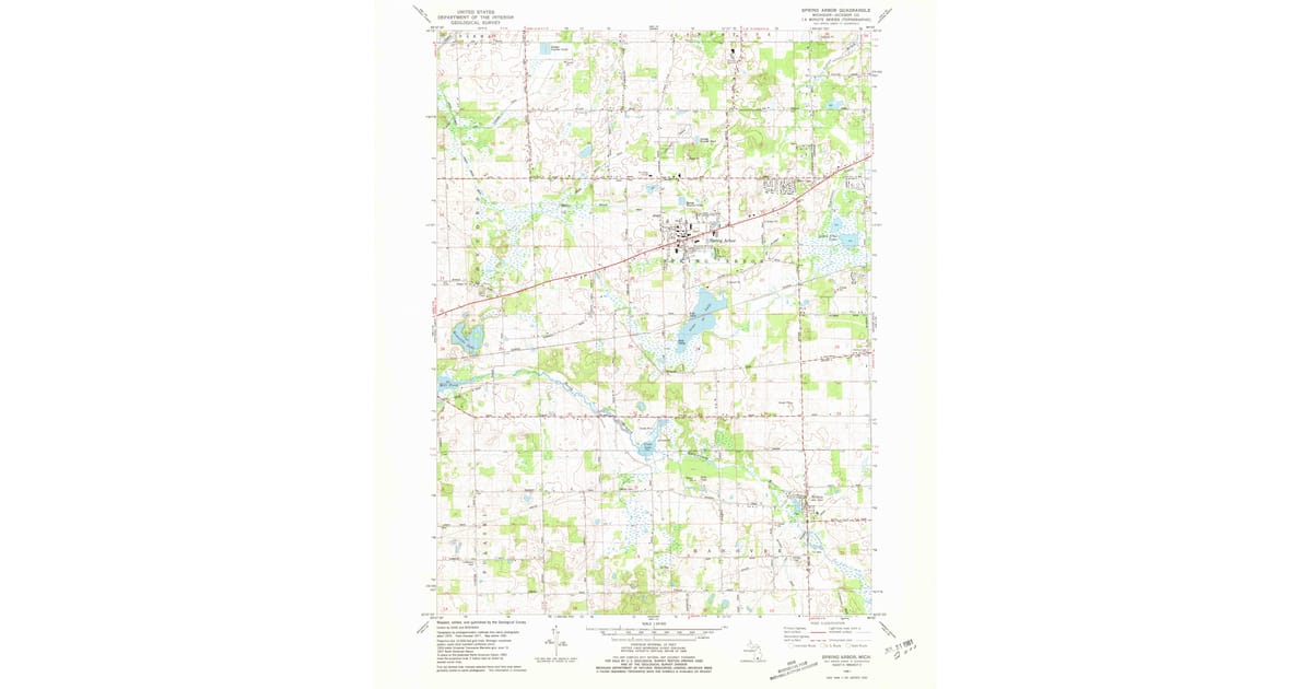 1981 Map of Spring Arbor, MI — High-Res | Pastmaps