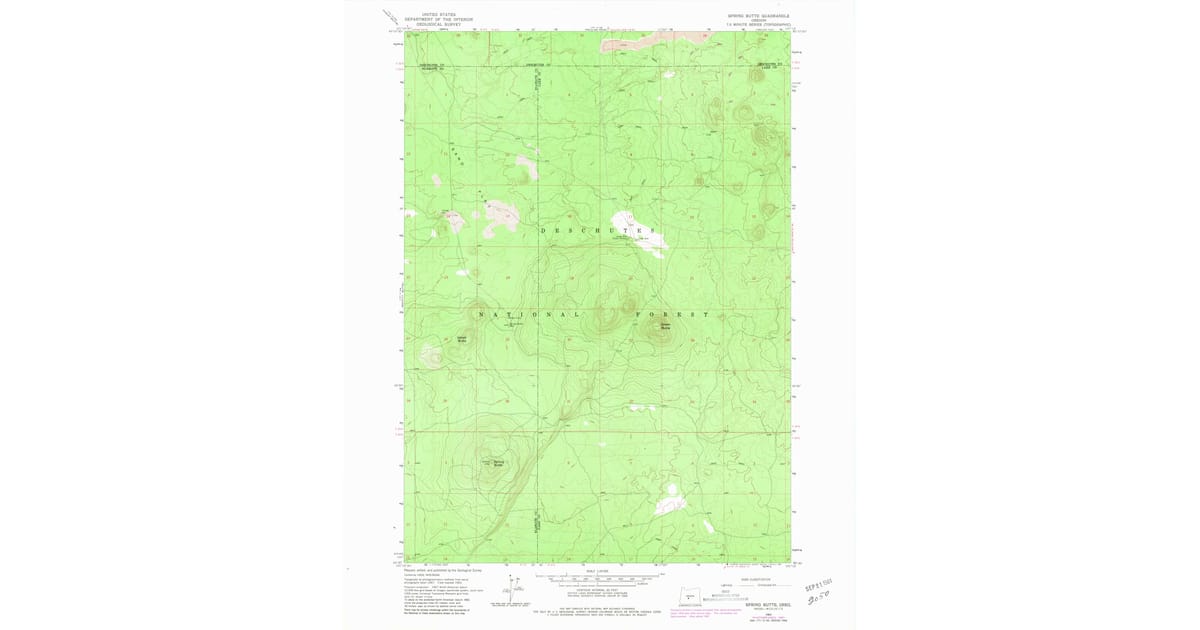 1963 Map of Spring Butte, Lake County, OR — High-Res, 1981 Print | Pastmaps