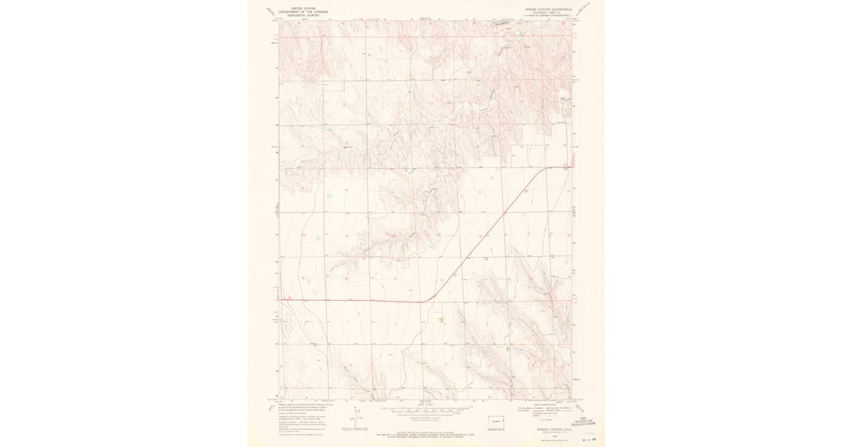 1968 Map of Spring Canyon, Yuma County, CO — High-Res | Pastmaps