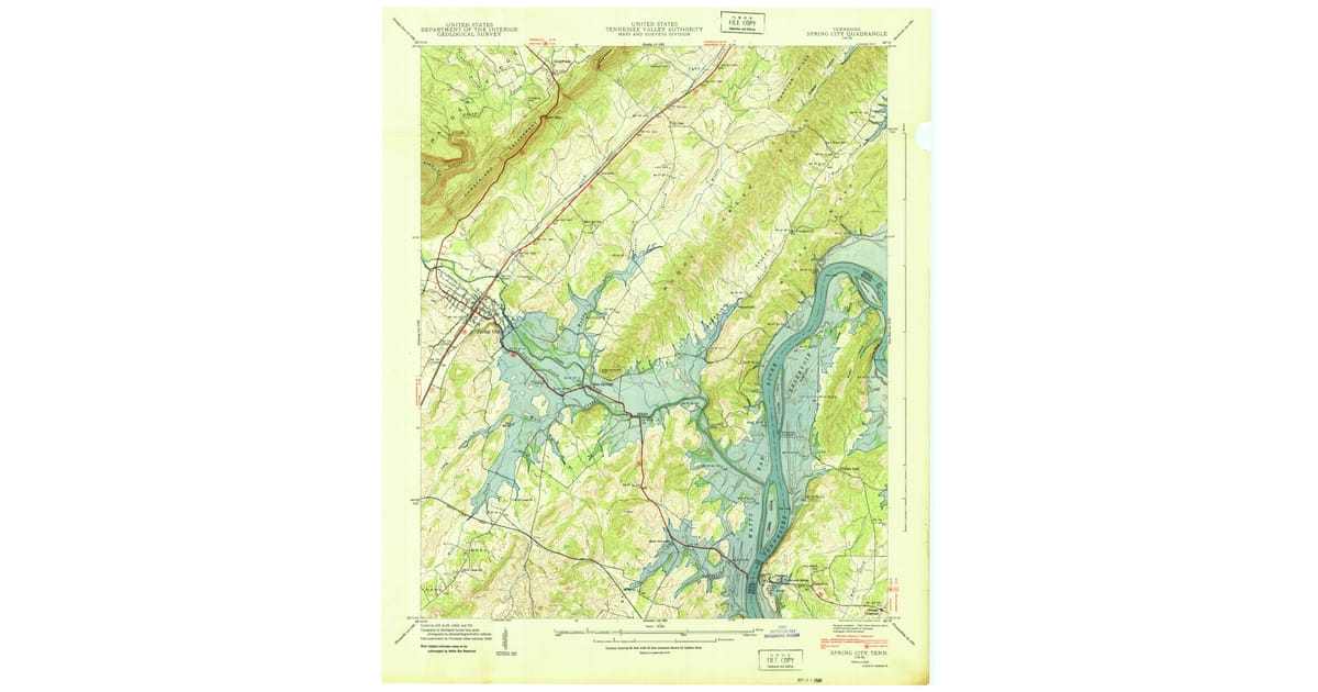 1940 Map of Spring City, TN — High-Res | Pastmaps