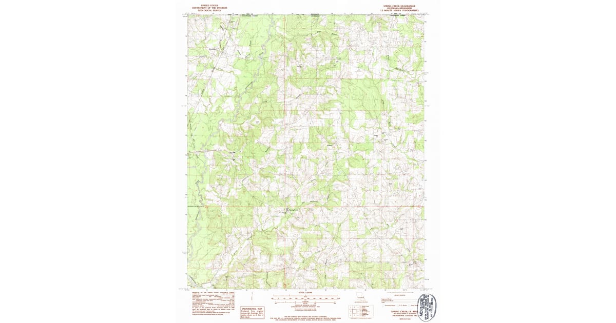 1983 Map of Spring Creek, Tangipahoa Parish, LA — High-Res | Pastmaps