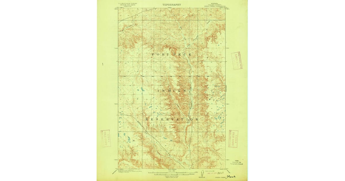 1915 Map of Spring Creek, Valley County, MT — High-Res | Pastmaps