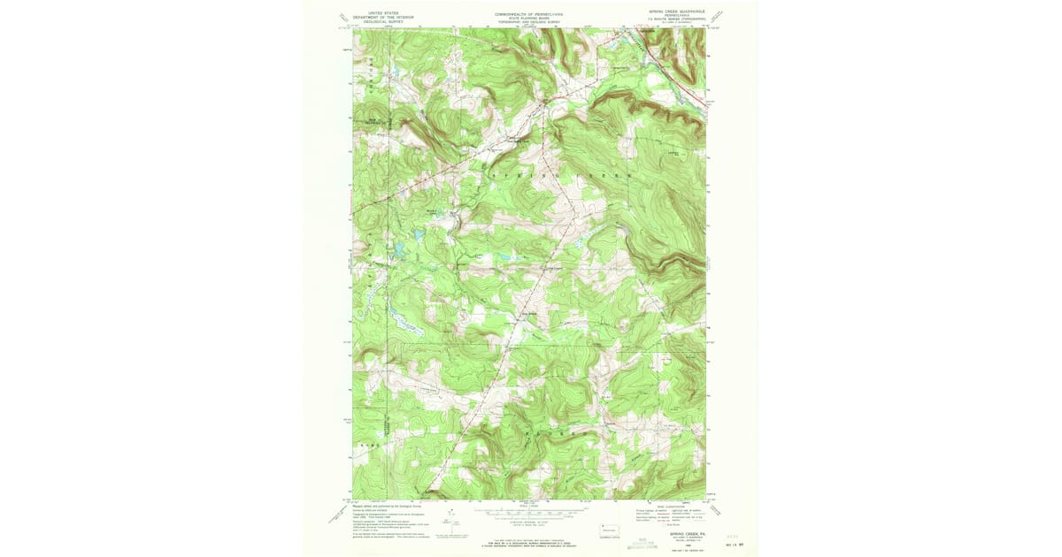 1968 Map of Spring Creek, Warren County, PA — High-Res | Pastmaps