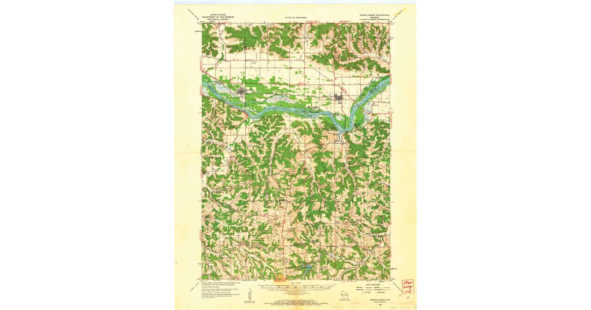 1960 Map of Spring Green, WI — High-Res | Pastmaps