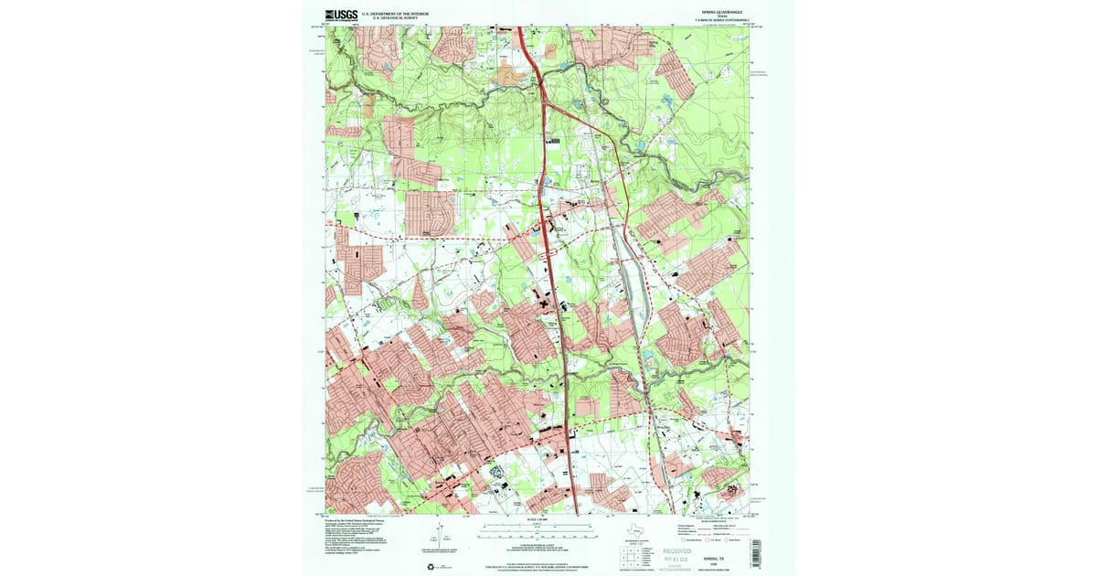 1995 Map of Spring, TX — High-Res | Pastmaps