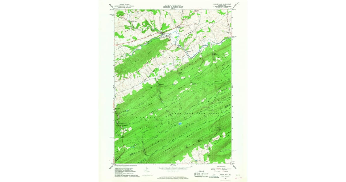 1966 Map of Spring Mills, PA — High-Res | Pastmaps