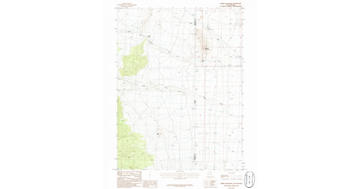 1986 Map of Spring Mountain, Millard County, UT — High-Res | Pastmaps