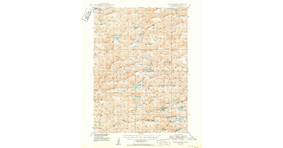 1950 Map of Spring Valley, Grant County, NE — High-Res | Pastmaps