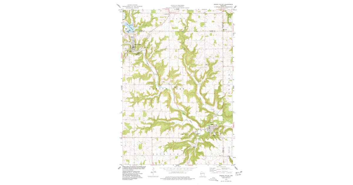 1974 Map of Spring Valley, WI — High-Res | Pastmaps