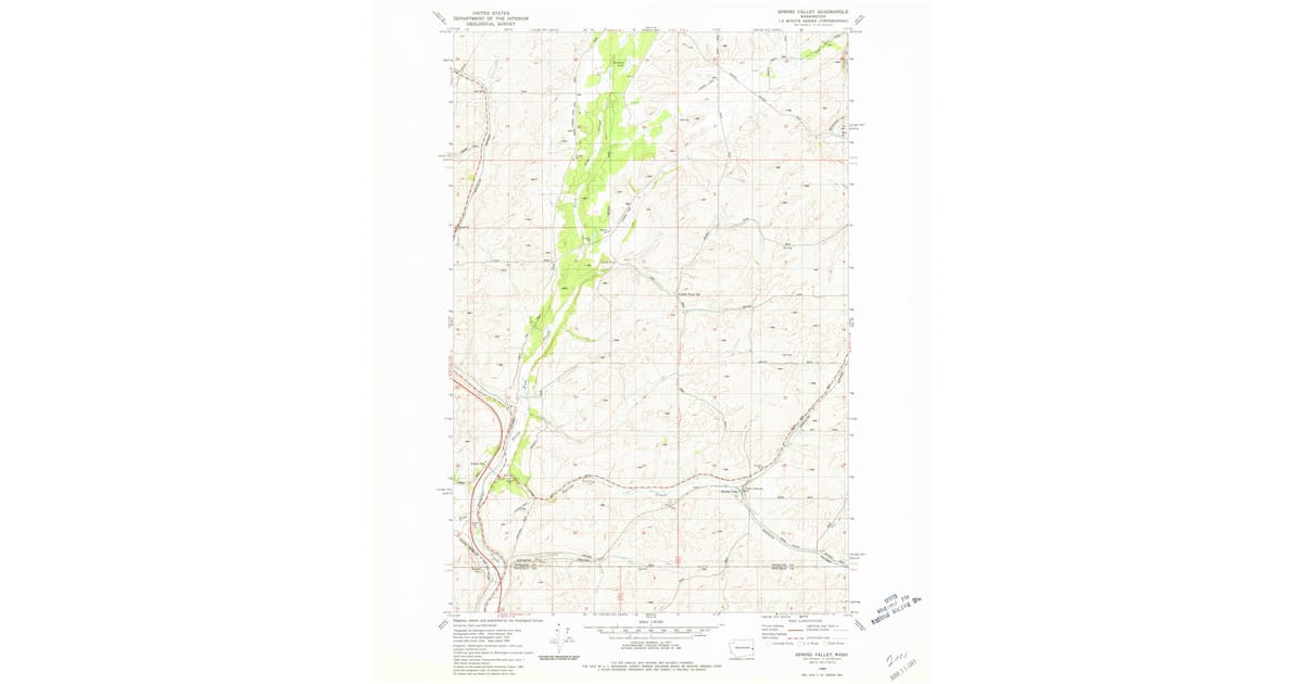 1980 Map of Spring Valley, Spokane County, WA — High-Res | Pastmaps