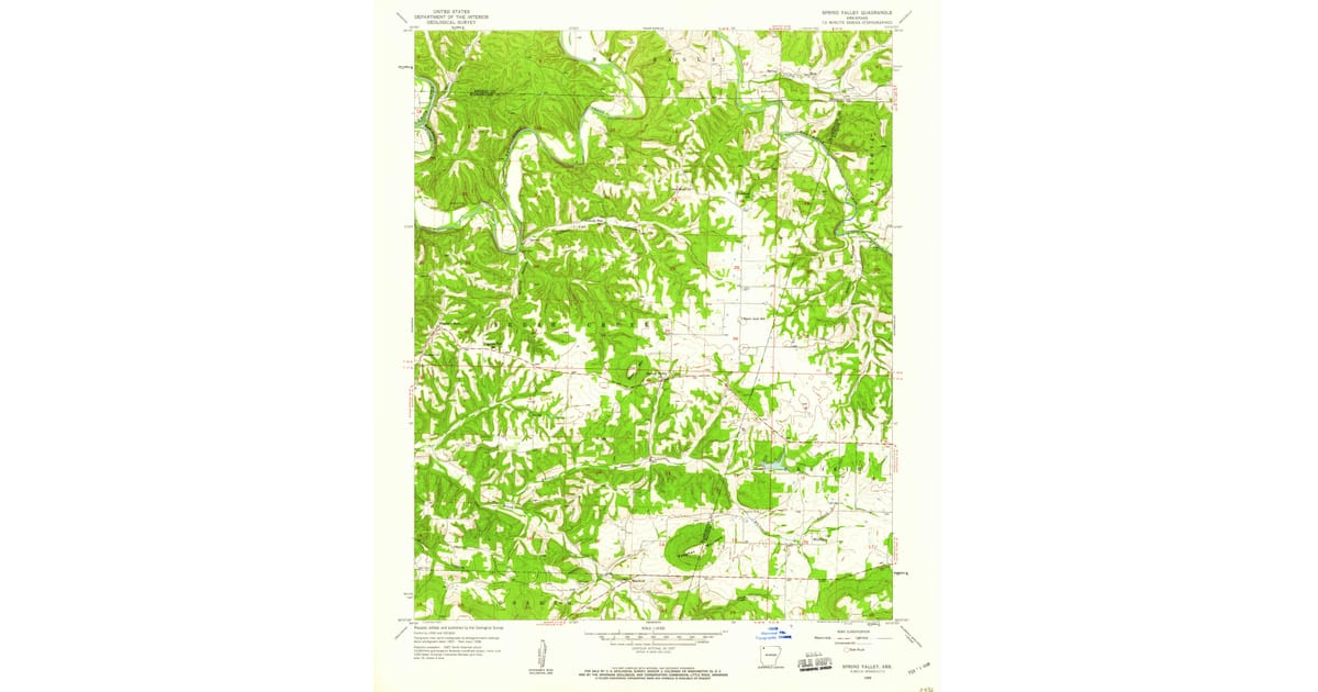 1958 Map of Spring Valley, Washington County, AR — High-Res | Pastmaps