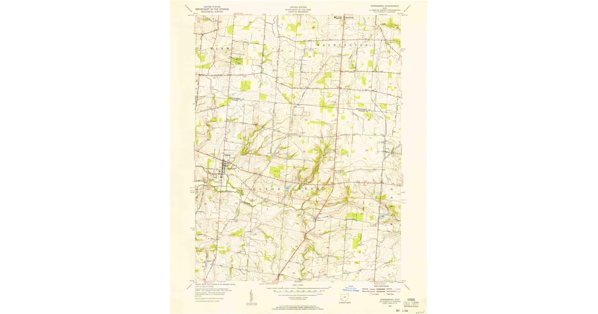 1955 Map of Springboro, OH — High-Res | Pastmaps