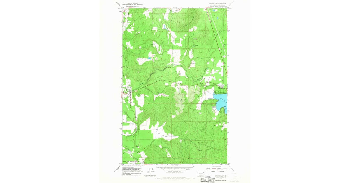 1965 Map of Springdale, WA — High-Res | Pastmaps