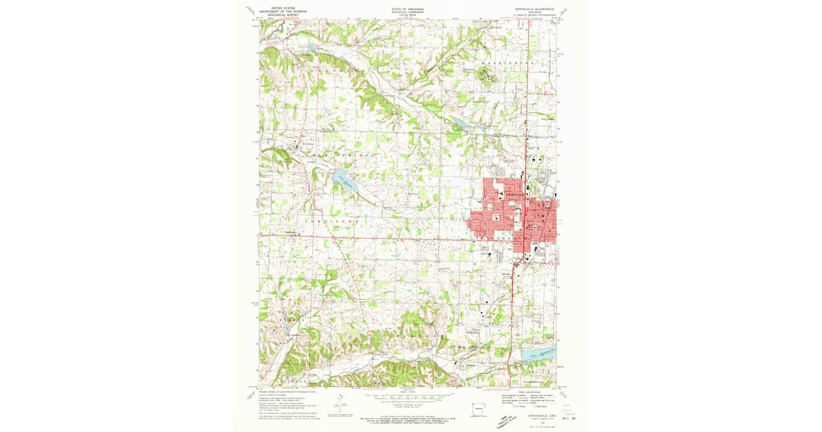 1970 Map of Springdale, AR — High-Res | Pastmaps