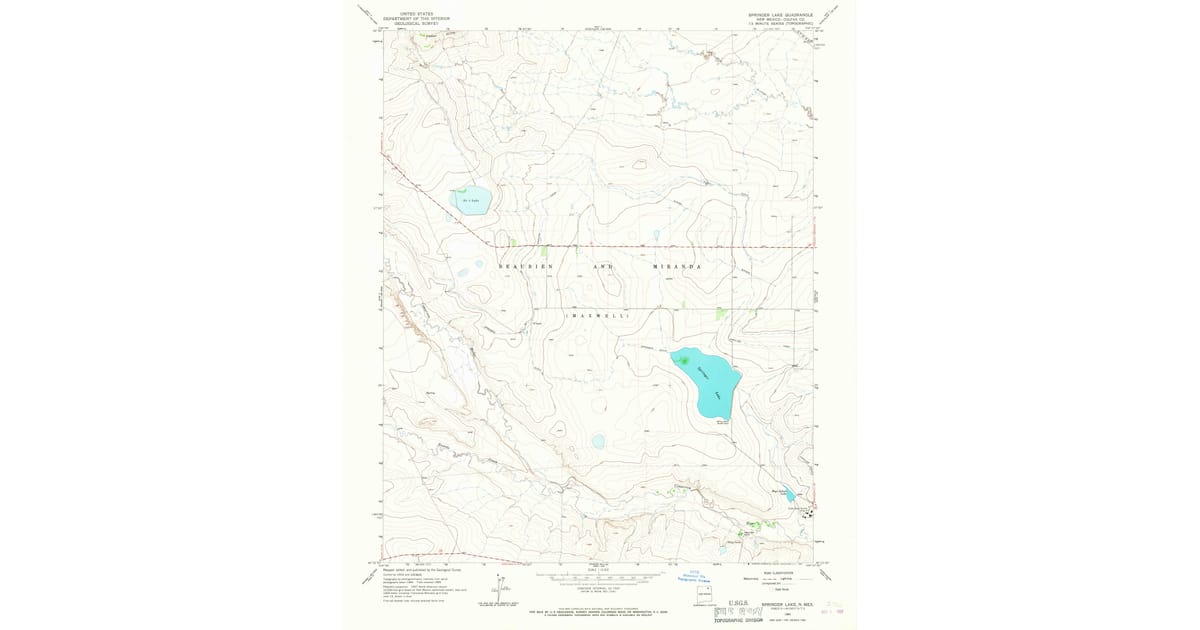 1965 Map of Springer Lake, Colfax County, NM — High-Res | Pastmaps