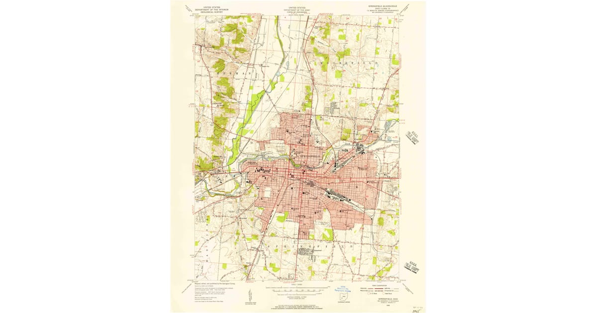 1955 Map of Springfield, OH — High-Res | Pastmaps