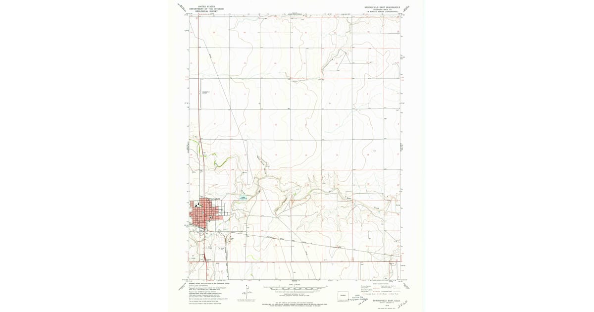 1978 Map of Springfield East, Baca County, CO — High-Res | Pastmaps