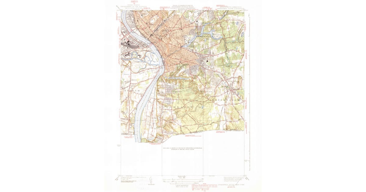 1939 Map of Springfield South, Hampden County, MA — High-Res | Pastmaps