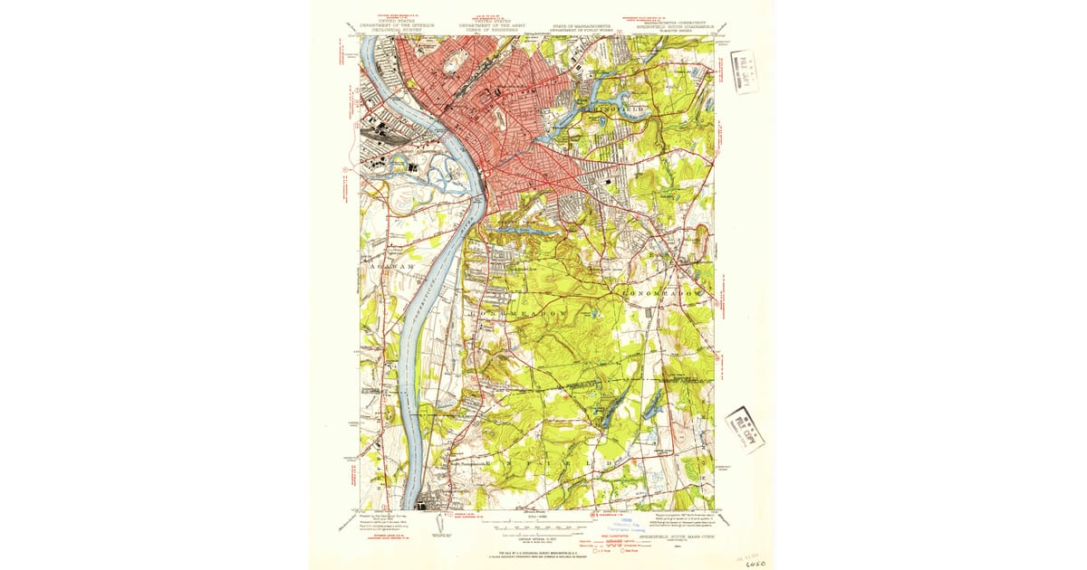 1944 Map of Springfield South, Hampden County, MA — High-Res | Pastmaps