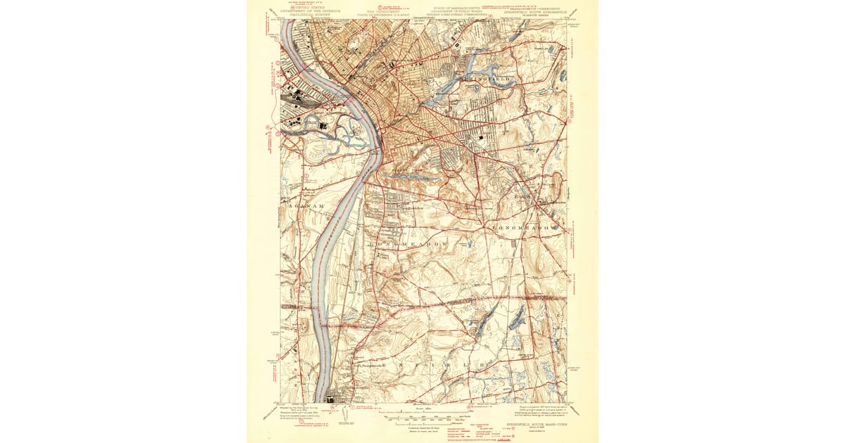 1946 Map of Springfield South, Hampden County, MA — High-Res | Pastmaps