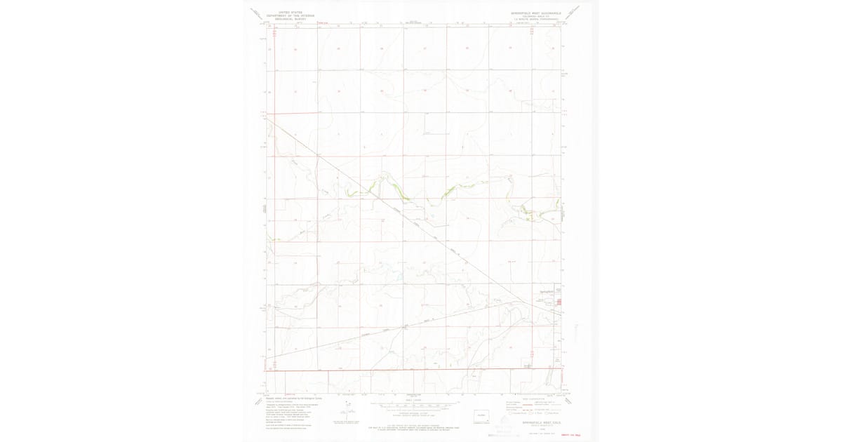 1978 Map of Springfield West, Baca County, CO — High-Res | Pastmaps
